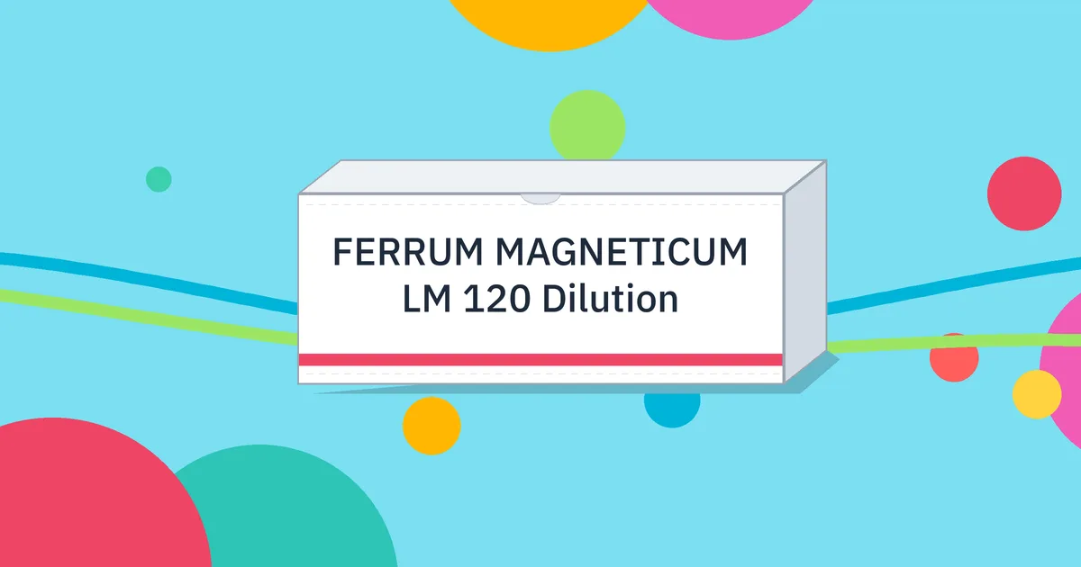 Symbolbild: Packung mit der Aufschrift FERRUM MAGNETICUM LM 120 Dilution (PZN 12850169) – Verfügbarkeit und Bezug in Apotheken in Frankfurt am Main