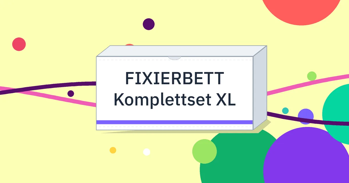 Symbolbild: Packung mit der Aufschrift FIXIERBETT Komplettset XL (PZN 16827003) – Verfügbarkeit und Bezug in Apotheken in Frankfurt am Main