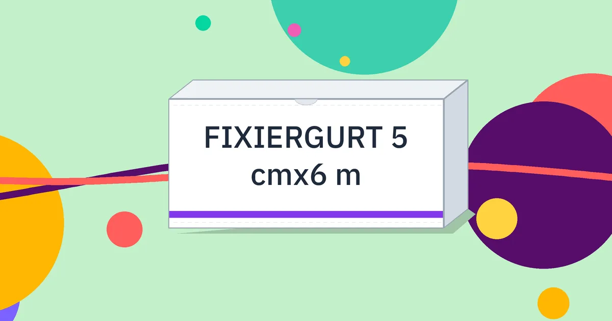 Symbolbild: Packung mit der Aufschrift FIXIERGURT 5 cmx6 m (PZN 00032075) – Verfügbarkeit und Bezug in Apotheken in Frankfurt am Main