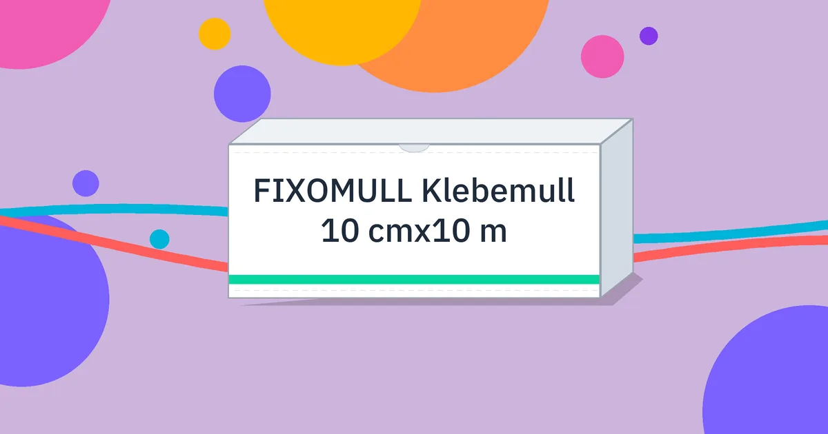 Symbolbild: Packung mit der Aufschrift FIXOMULL Klebemull 10 cmx10 m (PZN 20174653) – Verfügbarkeit und Bezug in Apotheken in Frankfurt am Main