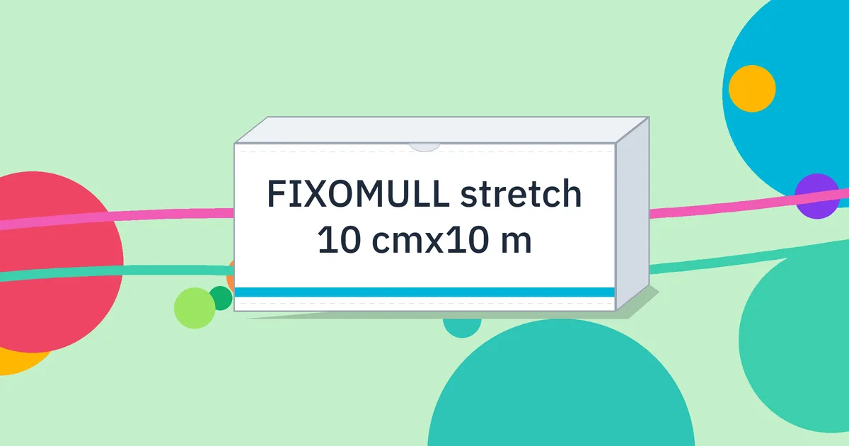 Symbolbild: Packung mit der Aufschrift FIXOMULL stretch 10 cmx10 m (PZN 11299373) – Verfügbarkeit und Bezug in Apotheken in Frankfurt am Main