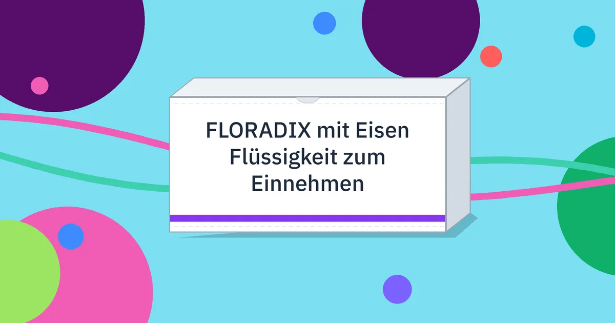 Symbolbild: Packung mit der Aufschrift FLORADIX mit Eisen Flüssigkeit zum Einnehmen (PZN 20121160) – Verfügbarkeit und Bezug in Apotheken in Frankfurt am Main