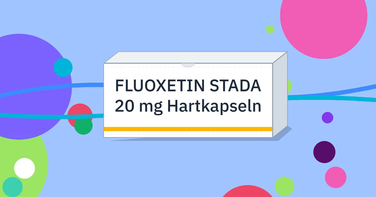 Symbolbild: Packung mit der Aufschrift FLUOXETIN STADA 20 mg Hartkapseln (PZN 08527391) – Verfügbarkeit und Bezug in Apotheken in Frankfurt am Main