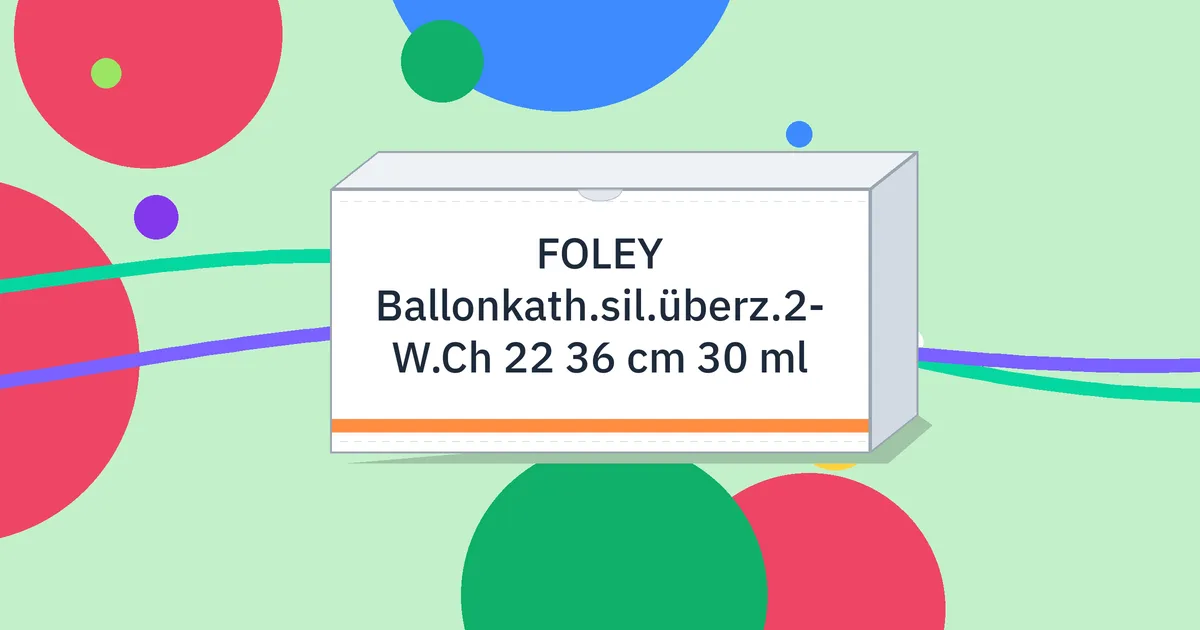 Symbolbild: Packung mit der Aufschrift FOLEY Ballonkath.sil.überz.2-W.Ch 22 36 cm 30 ml (PZN 10101877) – Verfügbarkeit und Bezug in Apotheken in Frankfurt am Main
