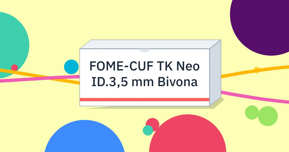 Symbolbild: Packung mit der Aufschrift FOME-CUF TK Neo ID.3,5 mm Bivona (PZN 02255371) – Verfügbarkeit und Bezug in Apotheken in Frankfurt am Main