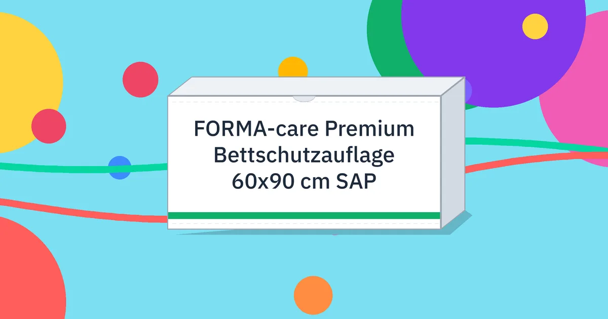 Symbolbild: Packung mit der Aufschrift FORMA-care Premium Bettschutzauflage 60x90 cm SAP (PZN 18449717) – Verfügbarkeit und Bezug in Apotheken in Frankfurt am Main