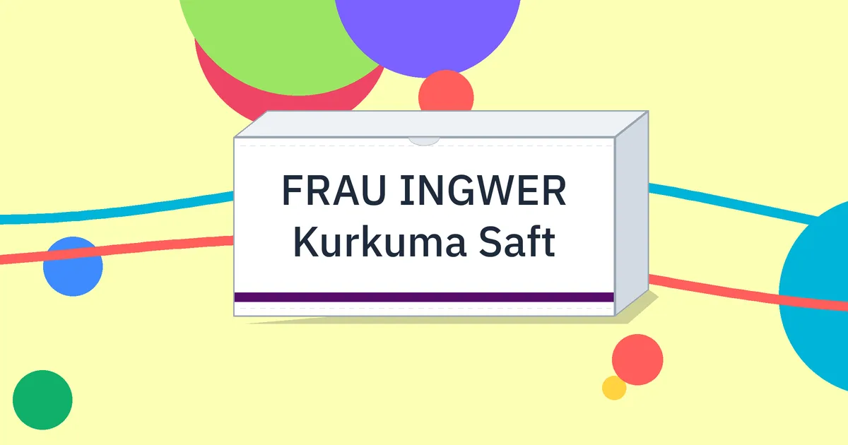 Symbolbild: Packung mit der Aufschrift FRAU INGWER Kurkuma Saft (PZN 18718608) – Verfügbarkeit und Bezug in Apotheken in Frankfurt am Main