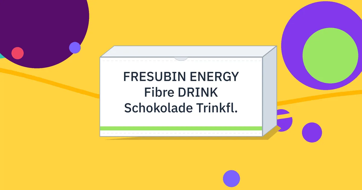 Symbolbild: Packung mit der Aufschrift FRESUBIN ENERGY Fibre DRINK Schokolade Trinkfl. (PZN 19750666) – Verfügbarkeit und Bezug in Apotheken in Frankfurt am Main
