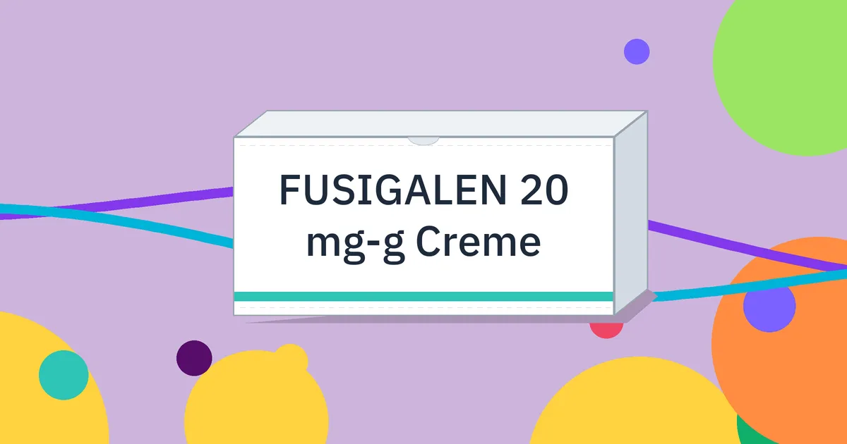 Symbolbild: Packung mit der Aufschrift FUSIGALEN 20 mg-g Creme (PZN 18333067) – Verfügbarkeit und Bezug in Apotheken in Frankfurt am Main