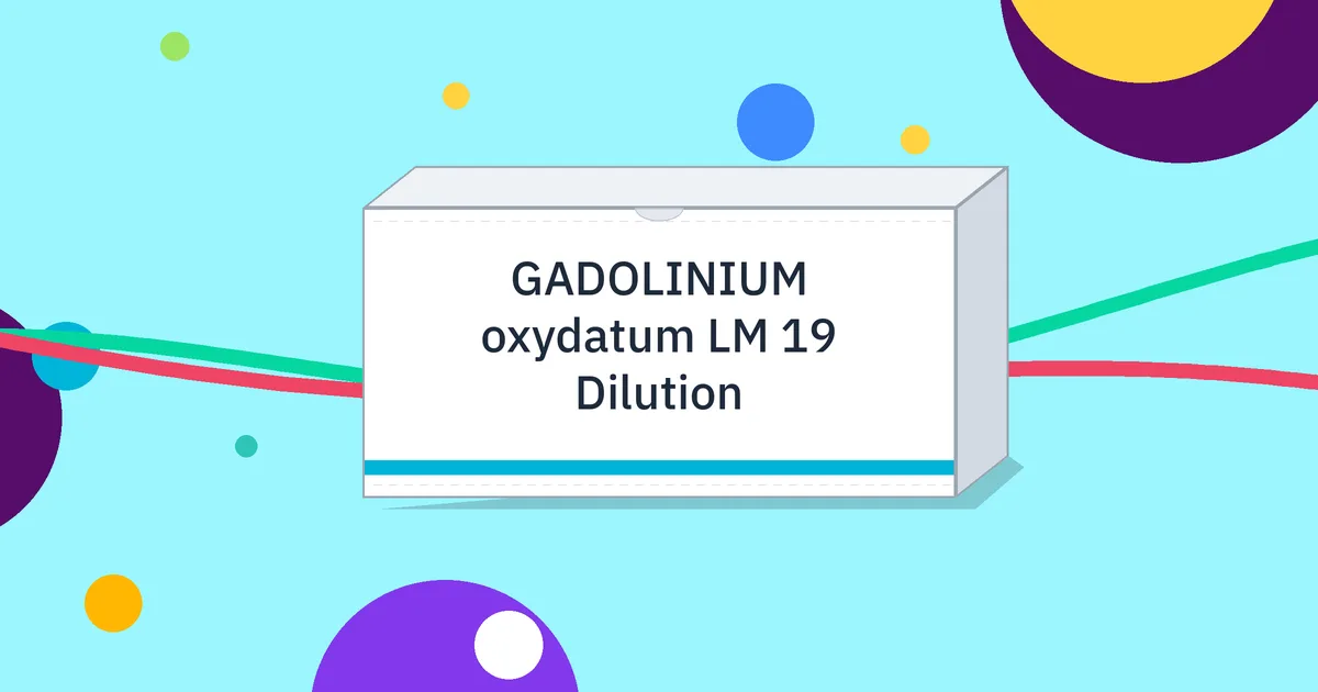 Symbolbild: Packung mit der Aufschrift GADOLINIUM oxydatum LM 19 Dilution (PZN 13494423) – Verfügbarkeit und Bezug in Apotheken in Frankfurt am Main
