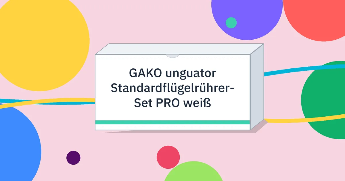 Symbolbild: Packung mit der Aufschrift GAKO unguator Standardflügelrührer-Set PRO weiß (PZN 11603813) – Verfügbarkeit und Bezug in Apotheken in Frankfurt am Main