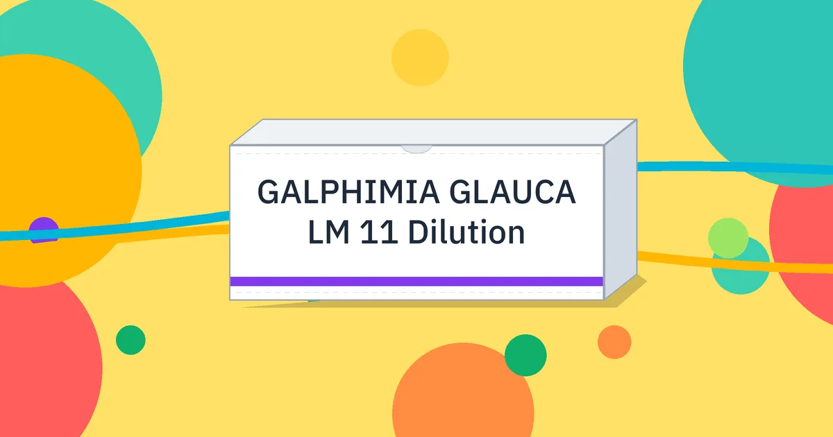 Symbolbild: Packung mit der Aufschrift GALPHIMIA GLAUCA LM 11 Dilution (PZN 12875293) – Verfügbarkeit und Bezug in Apotheken in Frankfurt am Main