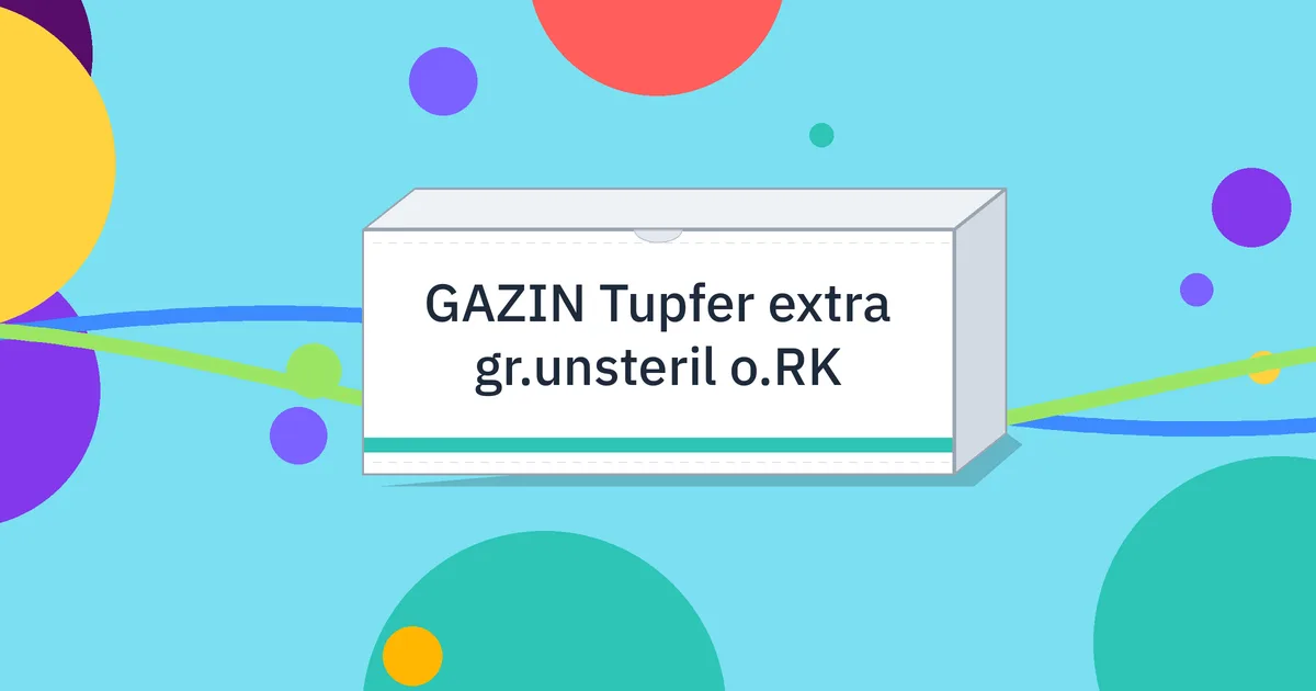 Symbolbild: Packung mit der Aufschrift GAZIN Tupfer extra gr.unsteril o.RK (PZN 15997884) – Verfügbarkeit und Bezug in Apotheken in Frankfurt am Main