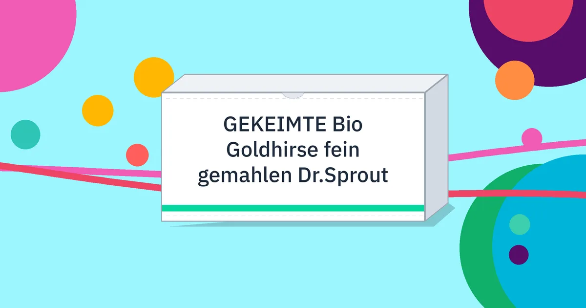 Symbolbild: Packung mit der Aufschrift GEKEIMTE Bio Goldhirse fein gemahlen Dr.Sprout (PZN 15633254) – Verfügbarkeit und Bezug in Apotheken in Frankfurt am Main