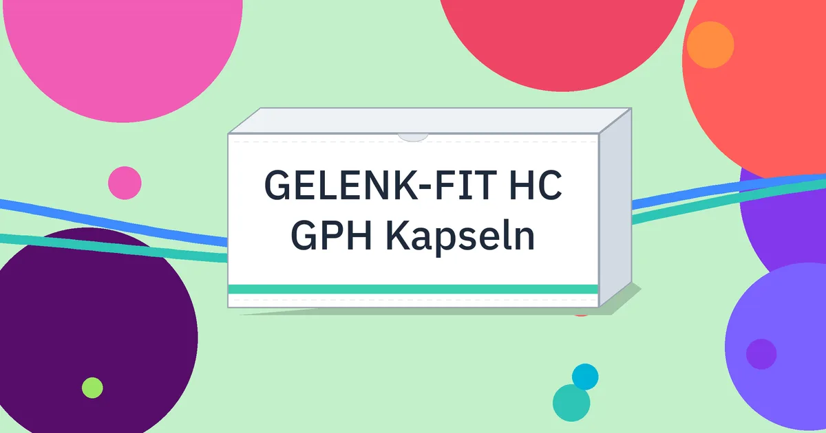 Symbolbild: Packung mit der Aufschrift GELENK-FIT HC GPH Kapseln (PZN 09323963) – Verfügbarkeit und Bezug in Apotheken in Frankfurt am Main