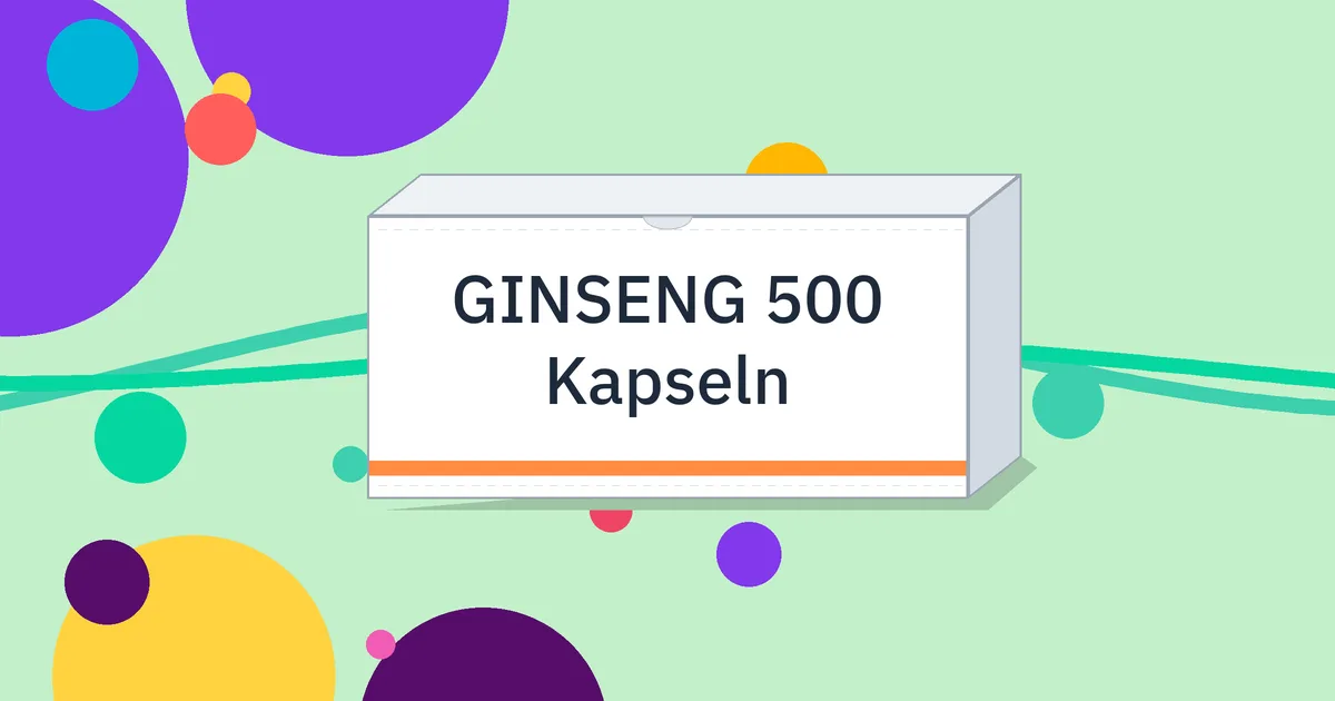 Symbolbild: Packung mit der Aufschrift GINSENG 500 Kapseln (PZN 17921649) – Verfügbarkeit und Bezug in Apotheken in Frankfurt am Main