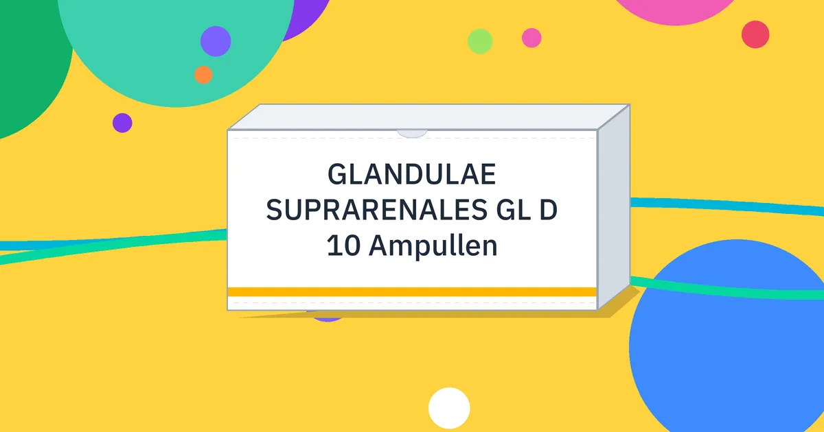 Symbolbild: Packung mit der Aufschrift GLANDULAE SUPRARENALES GL D 10 Ampullen (PZN 03356795) – Verfügbarkeit und Bezug in Apotheken in Frankfurt am Main