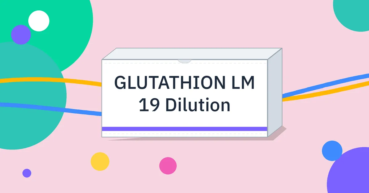Symbolbild: Packung mit der Aufschrift GLUTATHION LM 19 Dilution (PZN 12879948) – Verfügbarkeit und Bezug in Apotheken in Frankfurt am Main