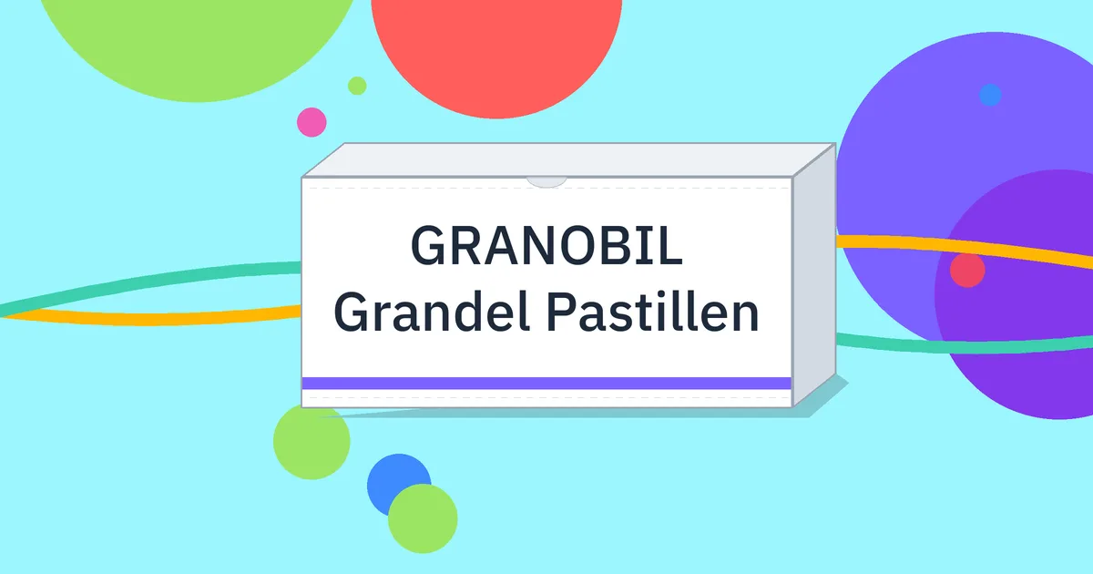 Symbolbild: Packung mit der Aufschrift GRANOBIL Grandel Pastillen (PZN 00434626) – Verfügbarkeit und Bezug in Apotheken in Frankfurt am Main