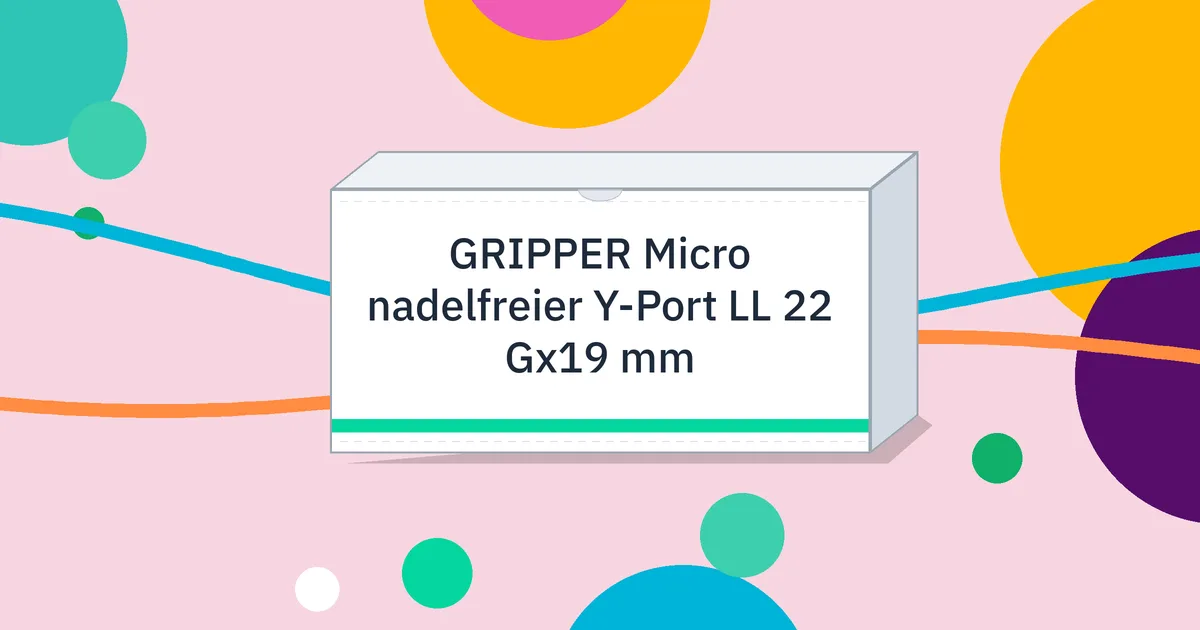 Symbolbild: Packung mit der Aufschrift GRIPPER Micro nadelfreier Y-Port LL 22 Gx19 mm (PZN 16747416) – Verfügbarkeit und Bezug in Apotheken in Frankfurt am Main