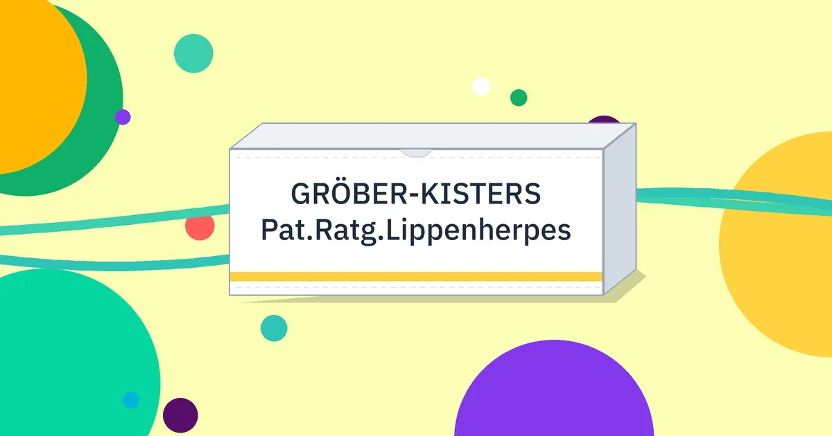 Symbolbild: Packung mit der Aufschrift GRÖBER-KISTERS Pat.Ratg.Lippenherpes (PZN 11194823) – Verfügbarkeit und Bezug in Apotheken in Frankfurt am Main