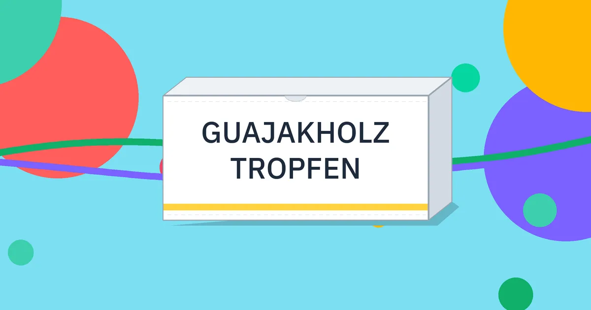 Symbolbild: Packung mit der Aufschrift GUAJAKHOLZ TROPFEN (PZN 14283450) – Verfügbarkeit und Bezug in Apotheken in Frankfurt am Main