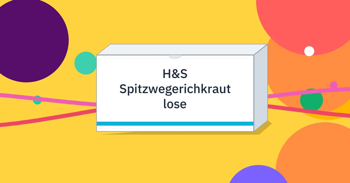 Symbolbild: Packung mit der Aufschrift H&S Spitzwegerichkraut lose (PZN 10415386) – Verfügbarkeit und Bezug in Apotheken in Frankfurt am Main