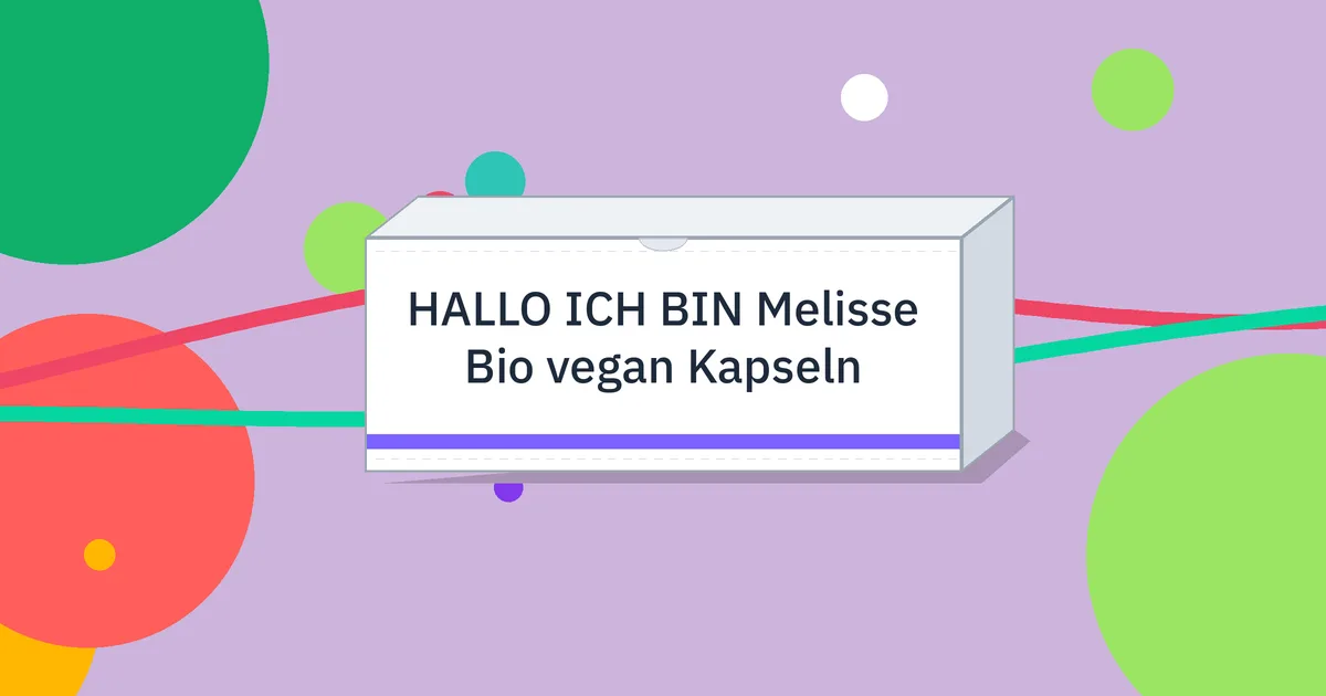 Symbolbild: Packung mit der Aufschrift HALLO ICH BIN Melisse Bio vegan Kapseln (PZN 14321038) – Verfügbarkeit und Bezug in Apotheken in Frankfurt am Main