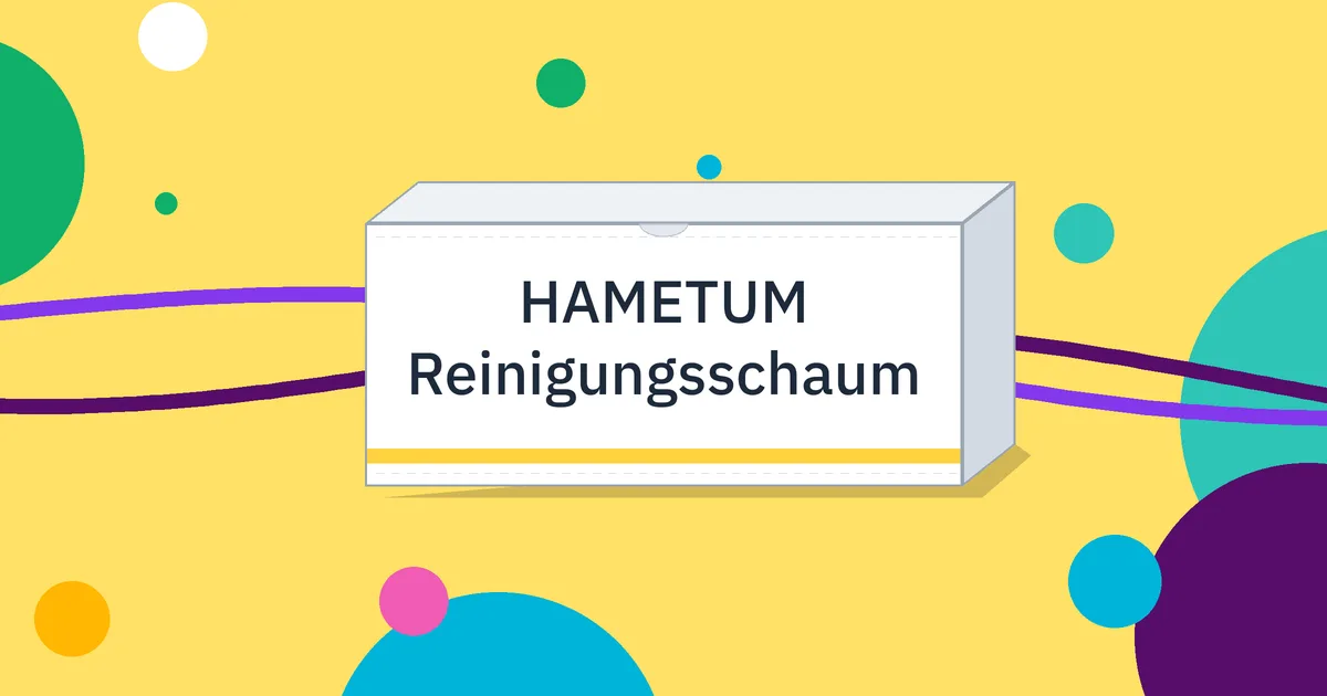 Symbolbild: Packung mit der Aufschrift HAMETUM Reinigungsschaum (PZN 18453251) – Verfügbarkeit und Bezug in Apotheken in Frankfurt am Main