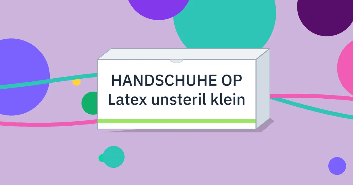 Symbolbild: Packung mit der Aufschrift HANDSCHUHE OP Latex unsteril klein (PZN 03163760) – Verfügbarkeit und Bezug in Apotheken in Frankfurt am Main
