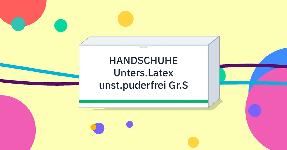 Symbolbild: Packung mit der Aufschrift HANDSCHUHE Unters.Latex unst.puderfrei Gr.S (PZN 04980136) – Verfügbarkeit und Bezug in Apotheken in Frankfurt am Main