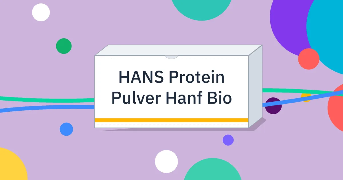 Symbolbild: Packung mit der Aufschrift HANS Protein Pulver Hanf Bio (PZN 17421473) – Verfügbarkeit und Bezug in Apotheken in Frankfurt am Main