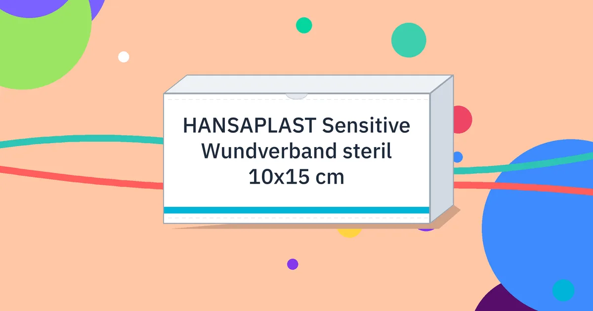 Symbolbild: Packung mit der Aufschrift HANSAPLAST Sensitive Wundverband steril 10x15 cm (PZN 16760084) – Verfügbarkeit und Bezug in Apotheken in Frankfurt am Main