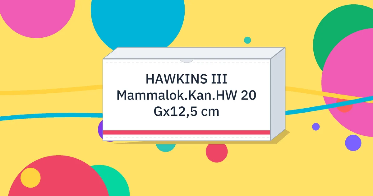 Symbolbild: Packung mit der Aufschrift HAWKINS III Mammalok.Kan.HW 20 Gx12,5 cm (PZN 04501756) – Verfügbarkeit und Bezug in Apotheken in Frankfurt am Main