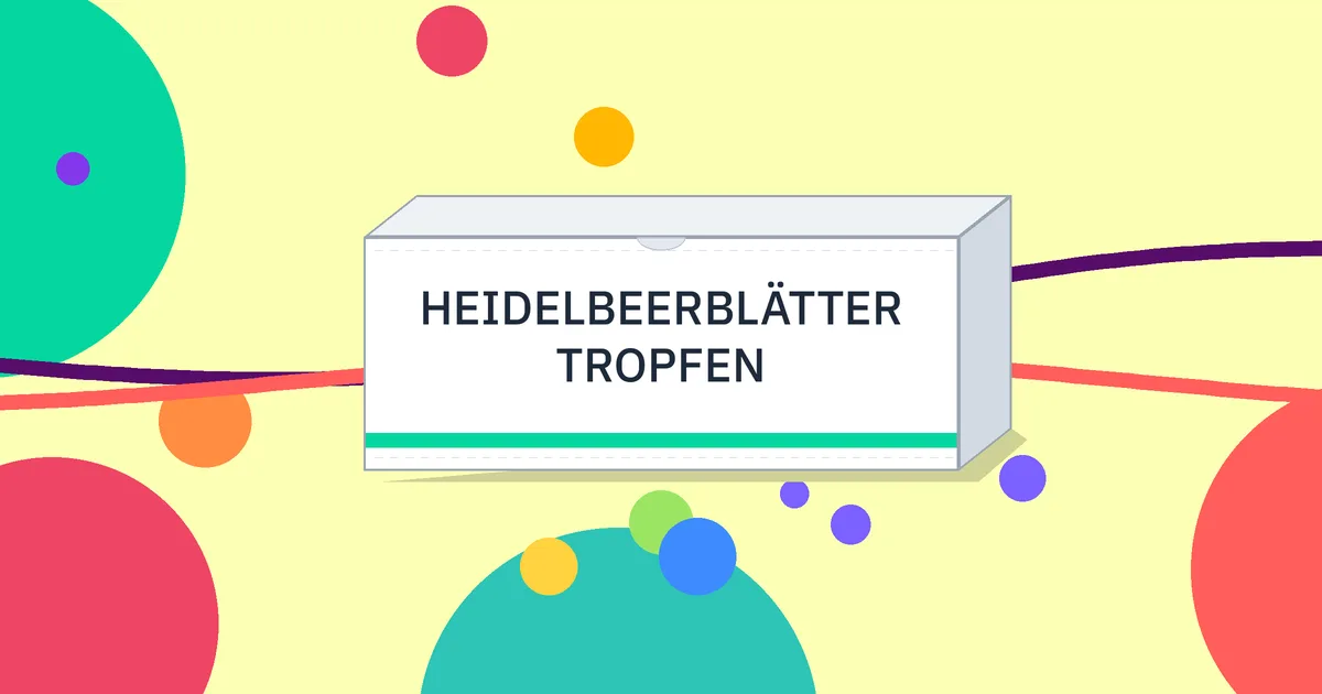 Symbolbild: Packung mit der Aufschrift HEIDELBEERBLÄTTER TROPFEN (PZN 14282137) – Verfügbarkeit und Bezug in Apotheken in Frankfurt am Main