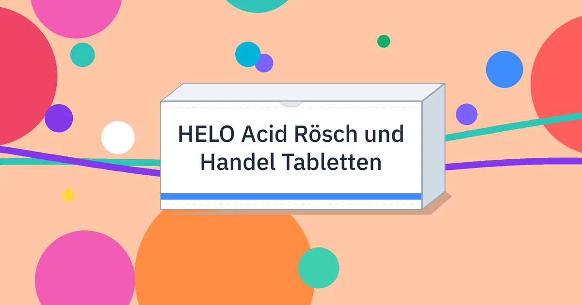 Symbolbild: Packung mit der Aufschrift HELO Acid Rösch und Handel Tabletten (PZN 12733096) – Verfügbarkeit und Bezug in Apotheken in Frankfurt am Main