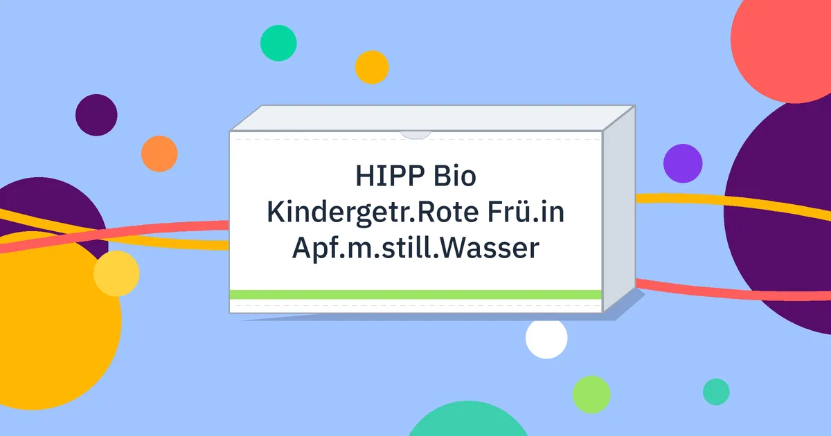 Symbolbild: Packung mit der Aufschrift HIPP Bio Kindergetr.Rote Frü.in Apf.m.still.Wasser (PZN 18436063) – Verfügbarkeit und Bezug in Apotheken in Frankfurt am Main