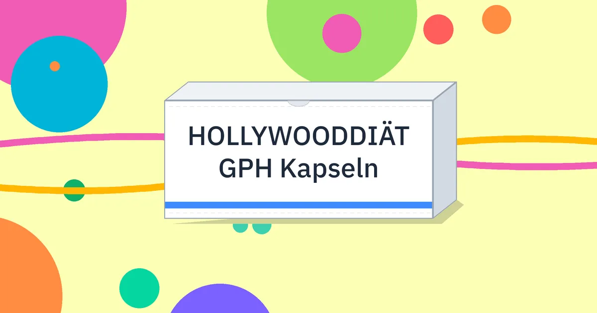 Symbolbild: Packung mit der Aufschrift HOLLYWOODDIÄT GPH Kapseln (PZN 03438553) – Verfügbarkeit und Bezug in Apotheken in Frankfurt am Main