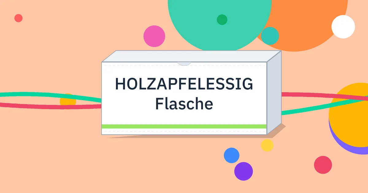Symbolbild: Packung mit der Aufschrift HOLZAPFELESSIG Flasche (PZN 02217979) – Verfügbarkeit und Bezug in Apotheken in Frankfurt am Main