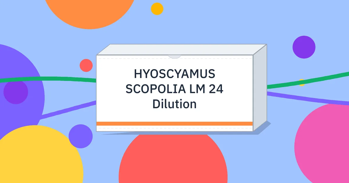 Symbolbild: Packung mit der Aufschrift HYOSCYAMUS SCOPOLIA LM 24 Dilution (PZN 13557833) – Verfügbarkeit und Bezug in Apotheken in Frankfurt am Main