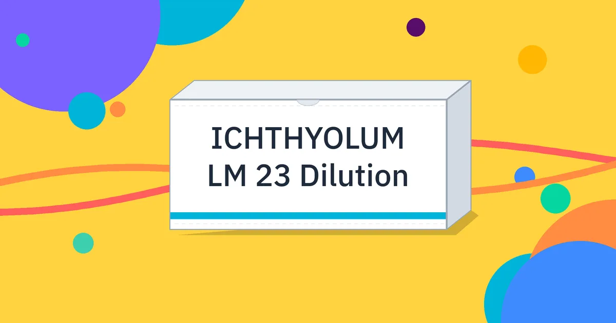 Symbolbild: Packung mit der Aufschrift ICHTHYOLUM LM 23 Dilution (PZN 13558755) – Verfügbarkeit und Bezug in Apotheken in Frankfurt am Main