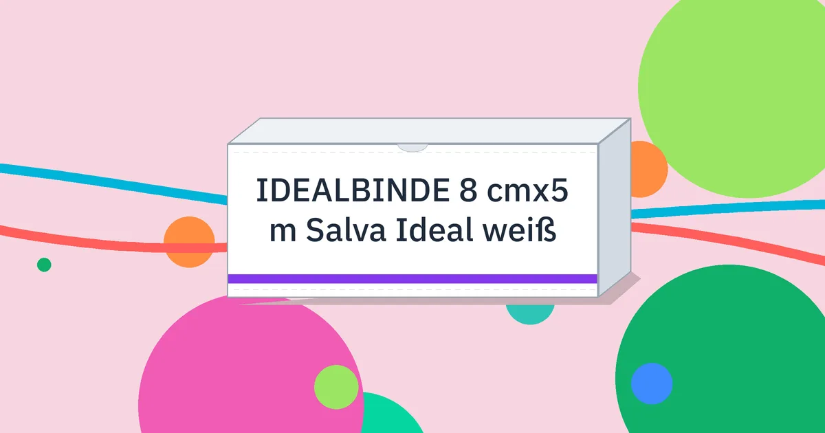 Symbolbild: Packung mit der Aufschrift IDEALBINDE 8 cmx5 m Salva Ideal weiß (PZN 17152257) – Verfügbarkeit und Bezug in Apotheken in Frankfurt am Main
