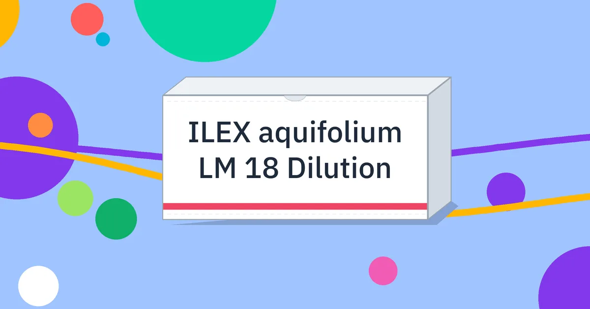 Symbolbild: Packung mit der Aufschrift ILEX aquifolium LM 18 Dilution (PZN 12912143) – Verfügbarkeit und Bezug in Apotheken in Frankfurt am Main