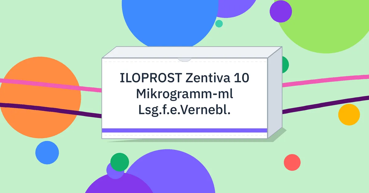 Symbolbild: Packung mit der Aufschrift ILOPROST Zentiva 10 Mikrogramm-ml Lsg.f.e.Vernebl. (PZN 14358308) – Verfügbarkeit und Bezug in Apotheken in Frankfurt am Main