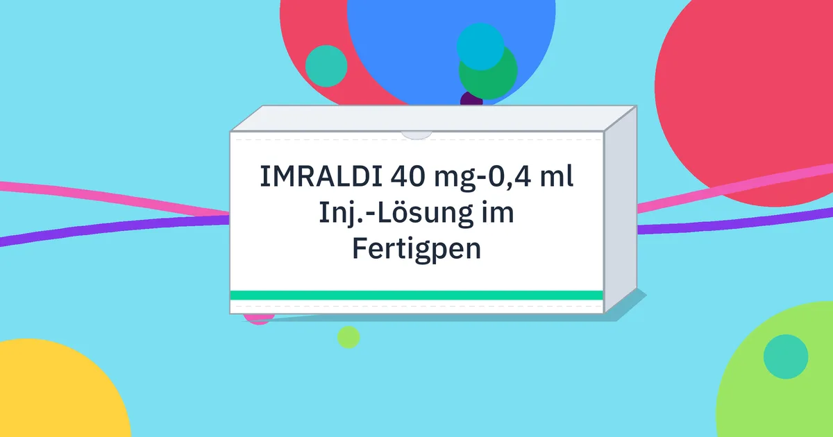 Symbolbild: Packung mit der Aufschrift IMRALDI 40 mg-0,4 ml Inj.-Lösung im Fertigpen (PZN 19631401) – Verfügbarkeit und Bezug in Apotheken in Frankfurt am Main