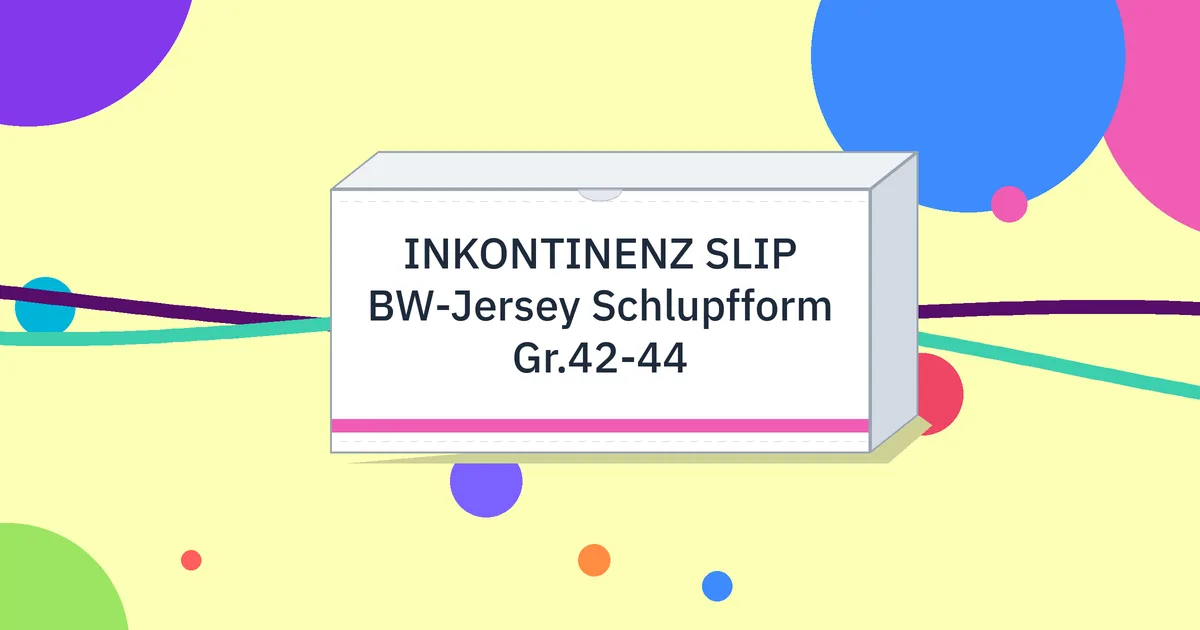 Symbolbild: Packung mit der Aufschrift INKONTINENZ SLIP BW-Jersey Schlupfform Gr.42-44 (PZN 10217686) – Verfügbarkeit und Bezug in Apotheken in Frankfurt am Main
