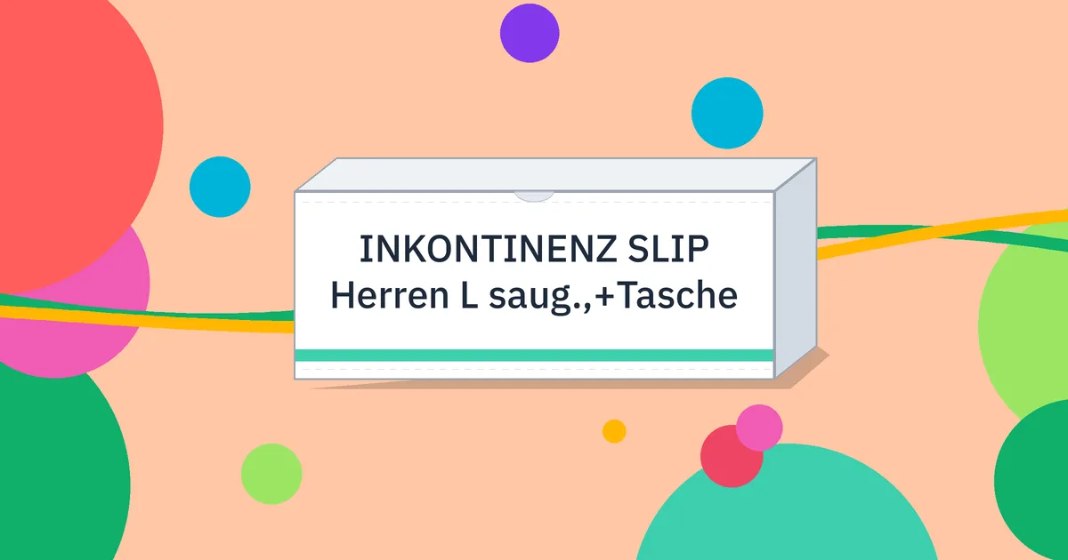 Symbolbild: Packung mit der Aufschrift INKONTINENZ SLIP Herren L saug.,+Tasche (PZN 09282856) – Verfügbarkeit und Bezug in Apotheken in Frankfurt am Main