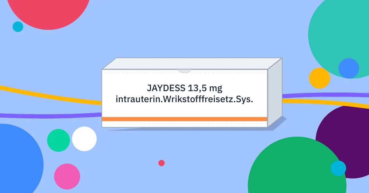 Symbolbild: Packung mit der Aufschrift JAYDESS 13,5 mg intrauterin.Wrikstofffreisetz.Sys. (PZN 15587531) – Verfügbarkeit und Bezug in Apotheken in Frankfurt am Main