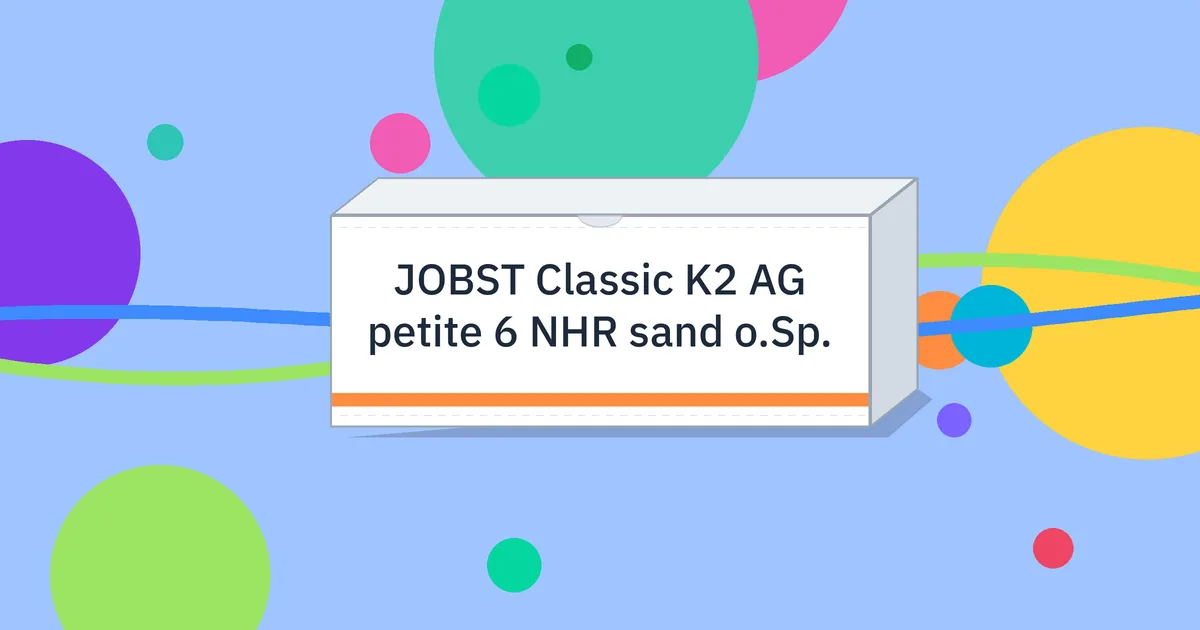Symbolbild: Packung mit der Aufschrift JOBST Classic K2 AG petite 6 NHR sand o.Sp. (PZN 11273770) – Verfügbarkeit und Bezug in Apotheken in Frankfurt am Main