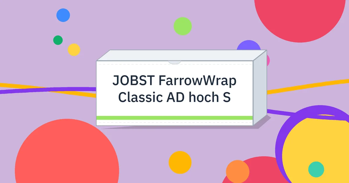 Symbolbild: Packung mit der Aufschrift JOBST FarrowWrap Classic AD hoch S (PZN 13869610) – Verfügbarkeit und Bezug in Apotheken in Frankfurt am Main